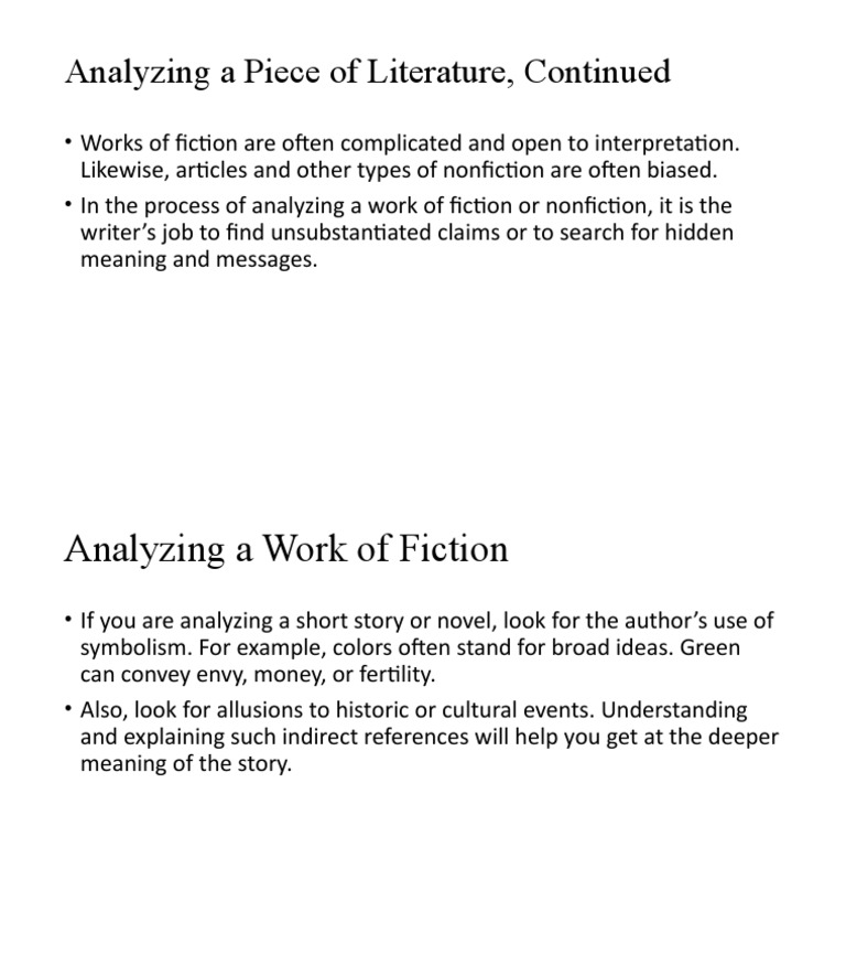 Guide to Analyzing Fiction and Nonfiction | PDF