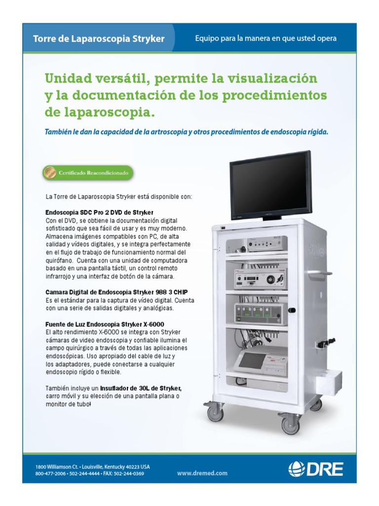 Stryker - Laparoscopy - Tower Esp PDF | PDF | Endoscopia | Monitor de ...