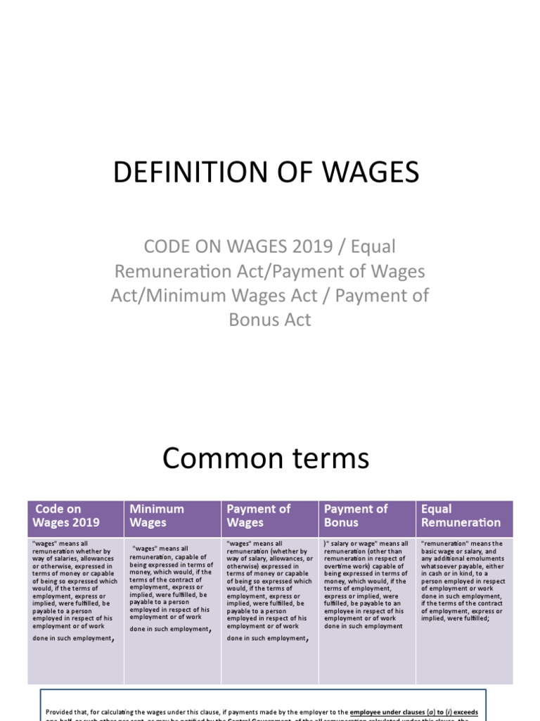 Definition and Scope of Wages | PDF | Wage | Salary