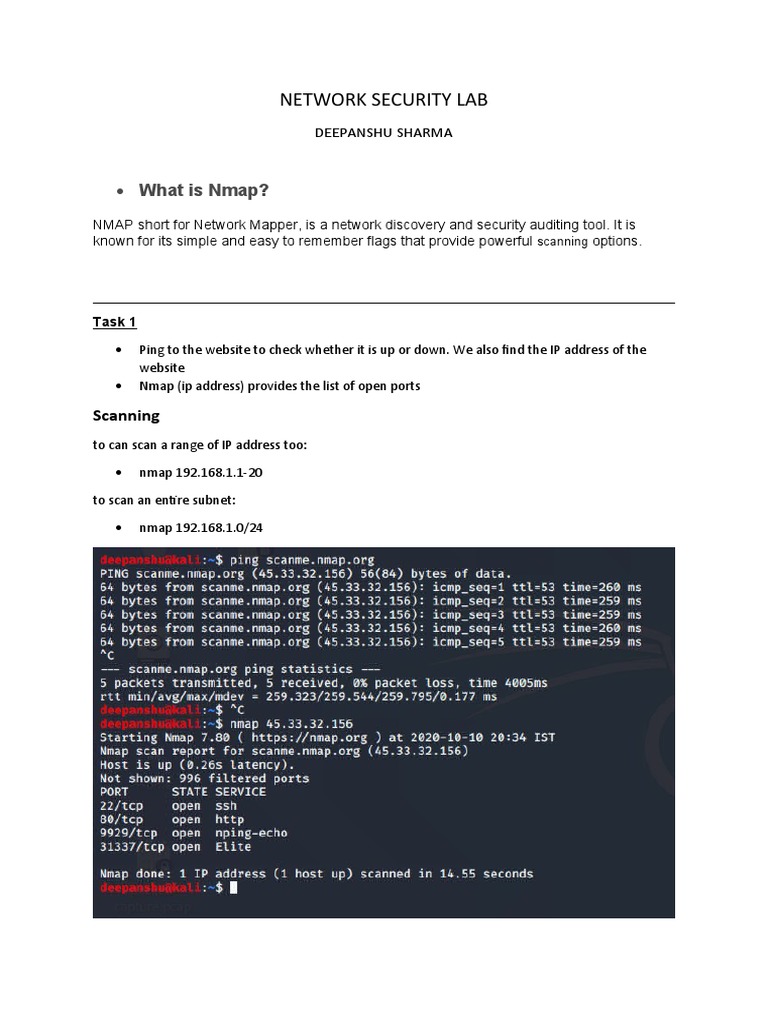 Network Security Lab: What Is Nmap? | PDF