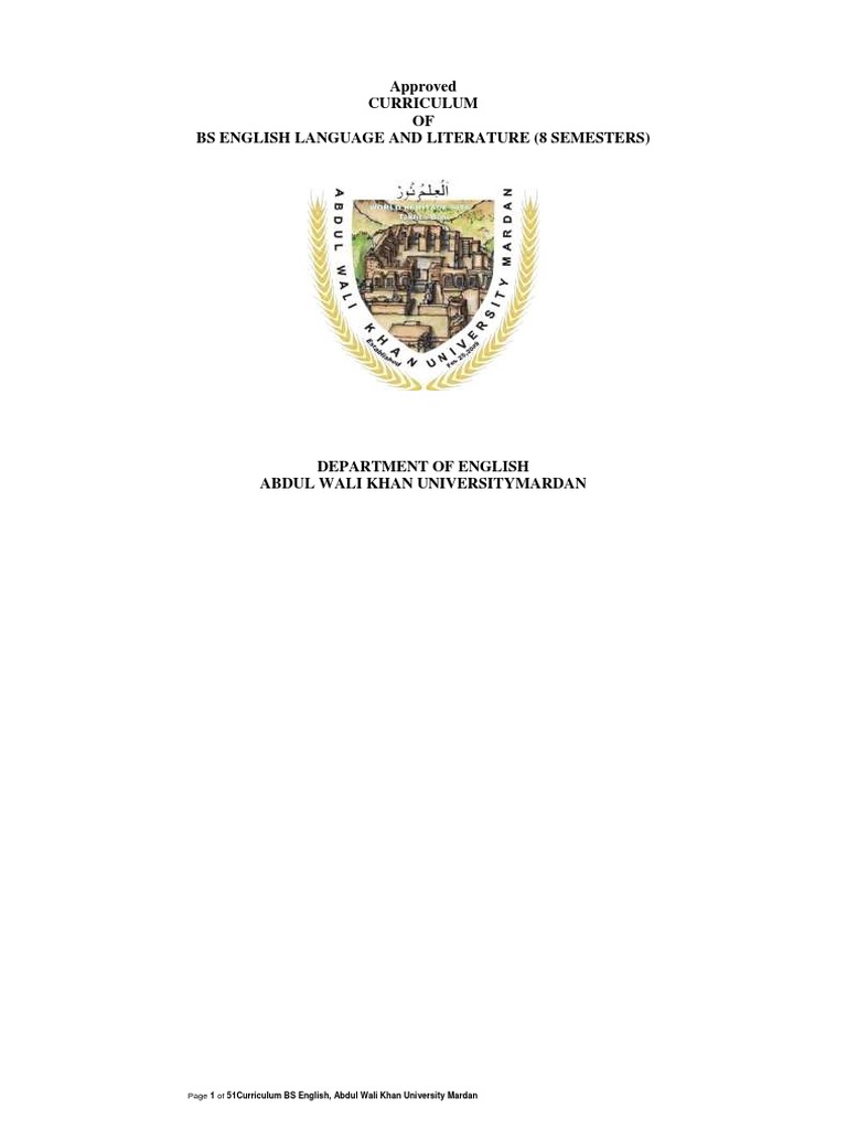 BS English Curriculum Overview 2025 | PDF | Statistics | Communication