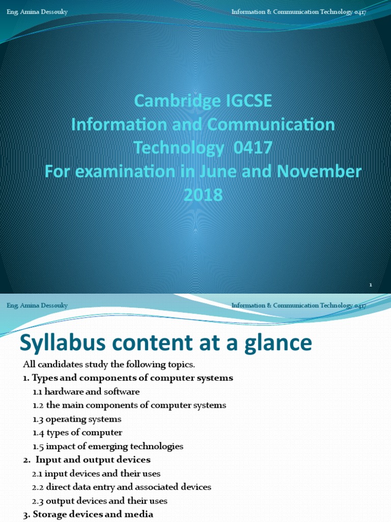 Cambridge IGCSE Information and Communication Technology 0417 For ...
