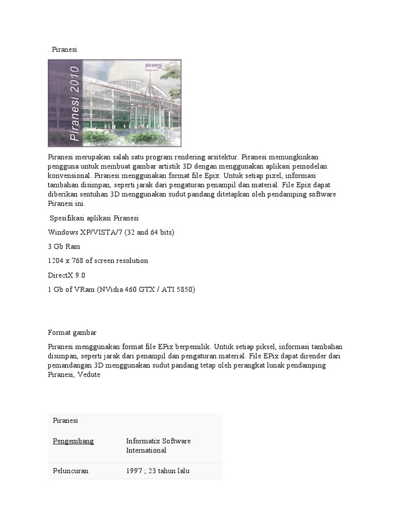 Piranesi: Software Rendering Arsitektur | PDF | Komputer | Teknologi ...