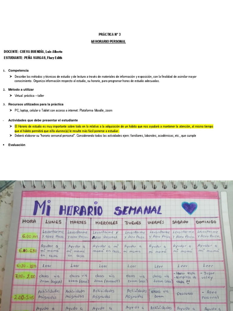 Mi Horario Personal | PDF