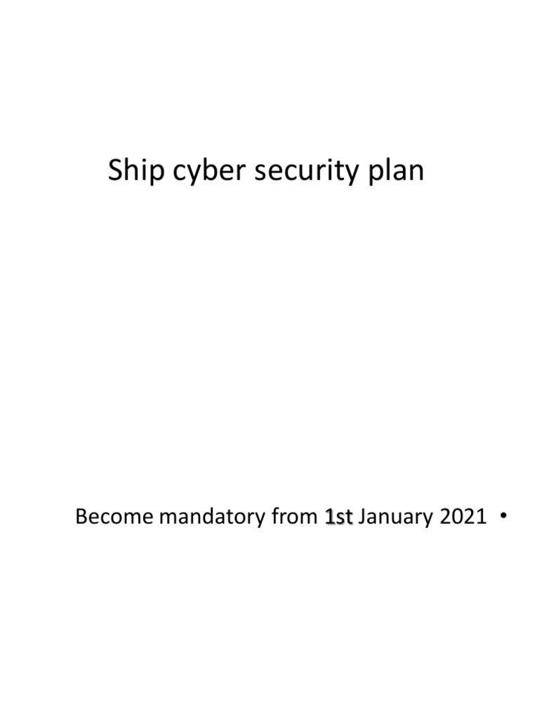 Ship Cyber Security Plan PDF | PDF