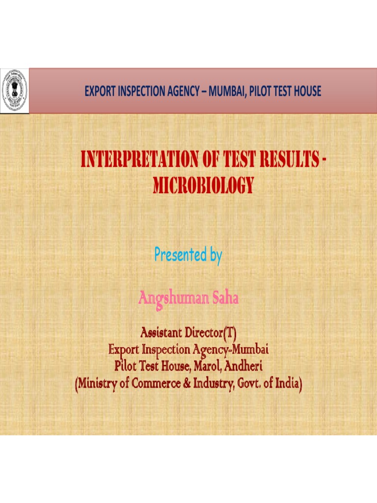 Interpretation of Result - Microbiologyby Mr. Angshuman Saha, Assistant ...