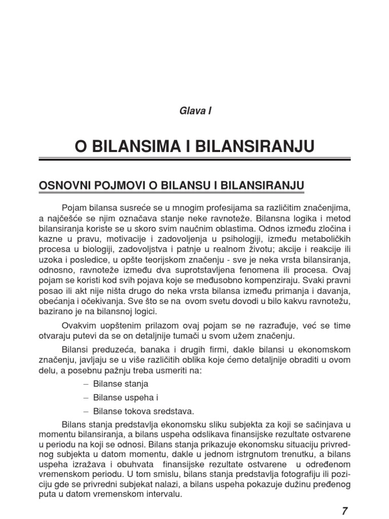 Finansijsko Racunovodstvo I Bilans | PDF