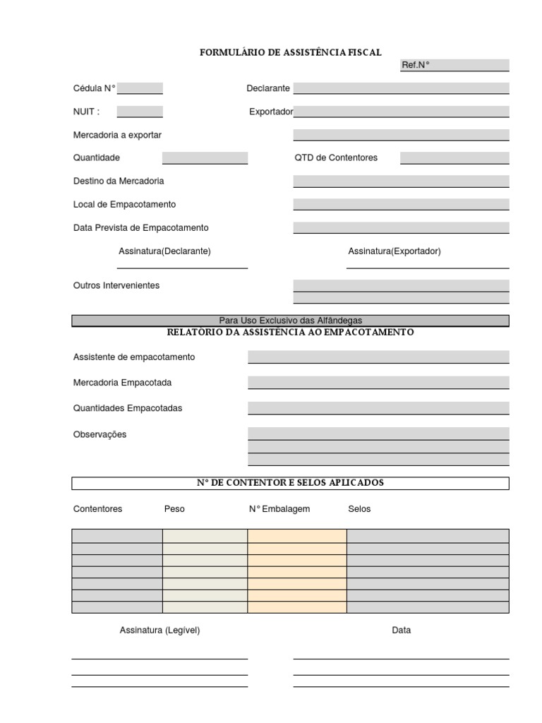 Formulario de Assistencia Fiscal | PDF
