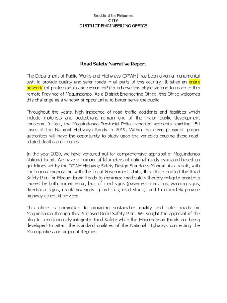 Road Safety Narrative Report - 2020 | PDF