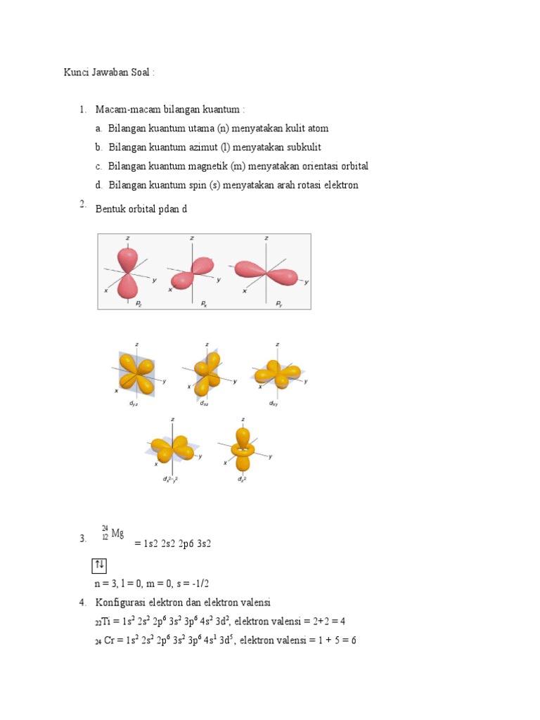 Bilangan Kuantum & Konfigurasi Elektron | PDF | Sains & Matematika
