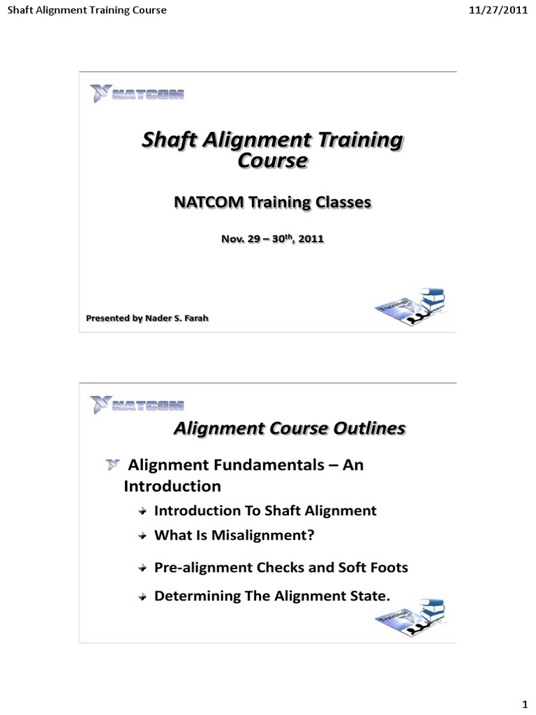 Laser Shaft Alignment Training Course | PDF | Bearing (Mechanical) | Gear