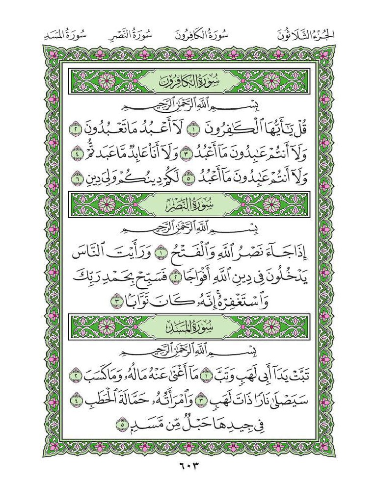 Surah Nasr in Arabic | PDF
