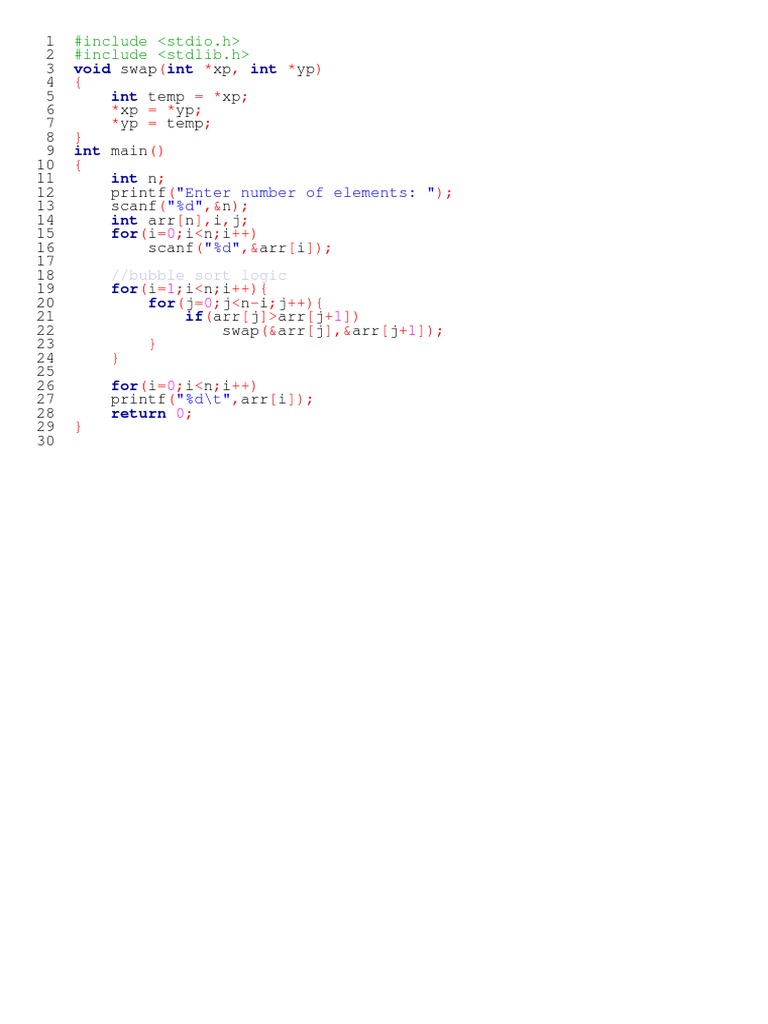 Bubble Sort PDF | PDF
