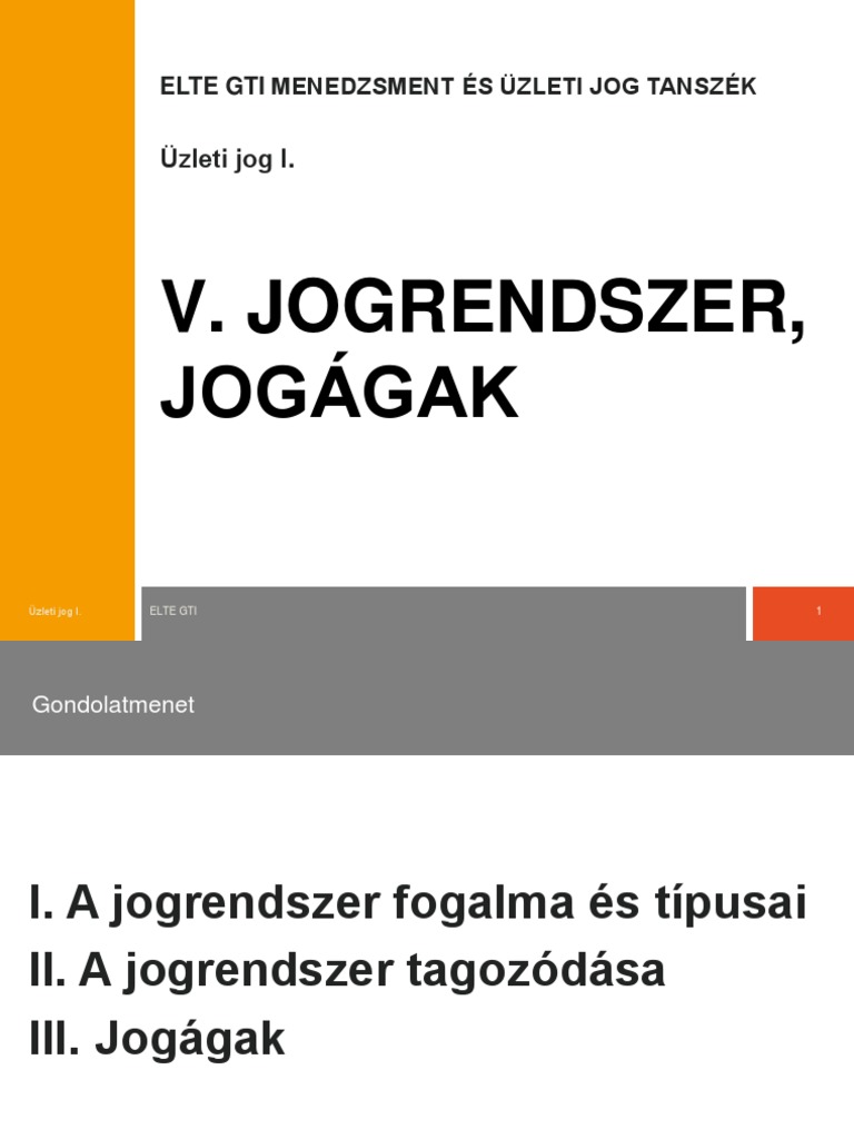 05 - Jogrendszer Jogágak | PDF