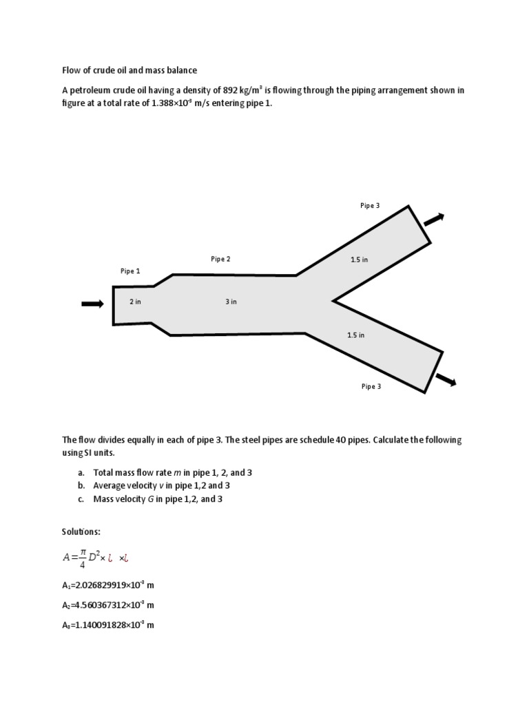 Flow of Crude Oil and Mass Balance | PDF