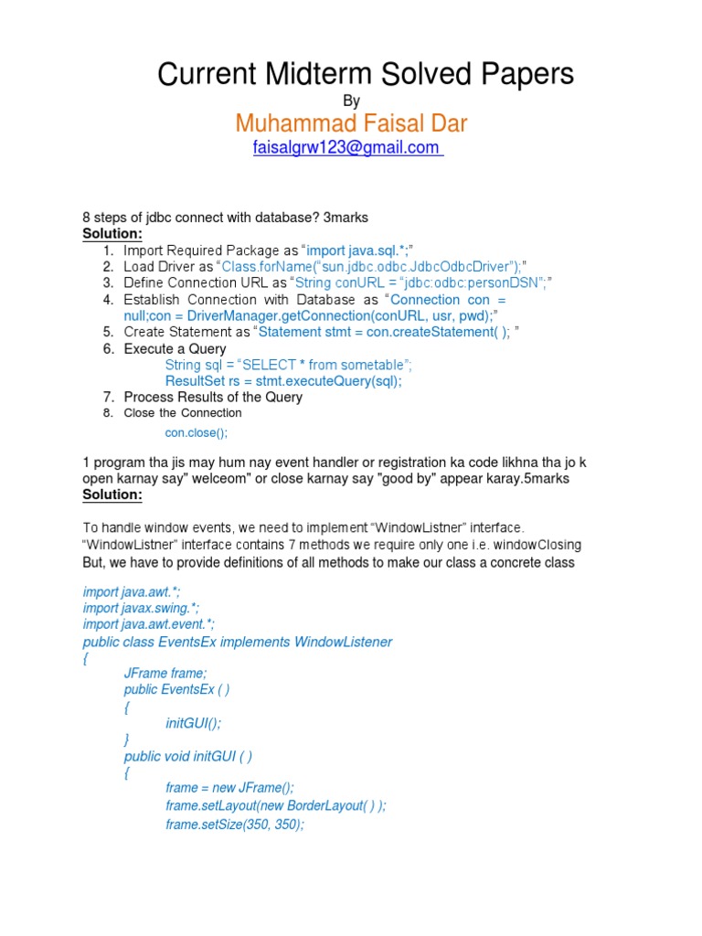 Midterm Java Programming Solutions | PDF | Class (Computer Programming) | Method (Computer ...