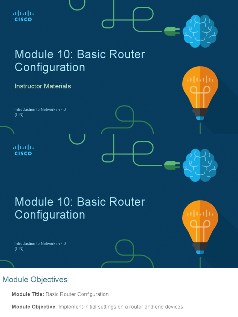 Module 10: Basic Router Configuration: Instructor Materials | PDF | Ip Address | I Pv6