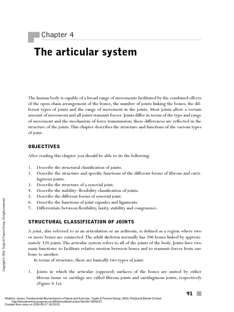 The Articular System: Objectives | PDF | Anatomical Terms Of Motion | Joint