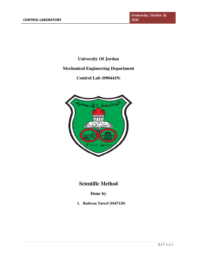 University of Jordan Mechanical Engineering Department Control Lab ...