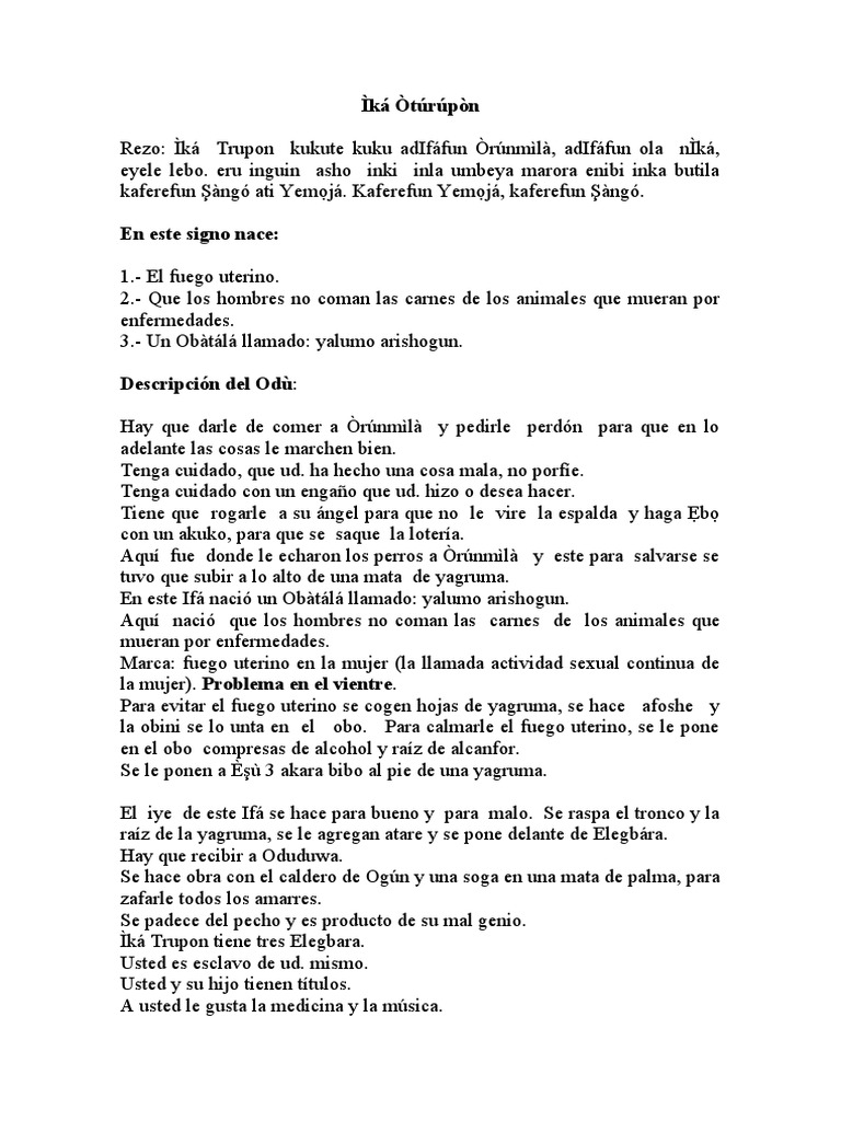 Ìká Òtúrúpòn | PDF | Religiones religiosas | Religión étnica