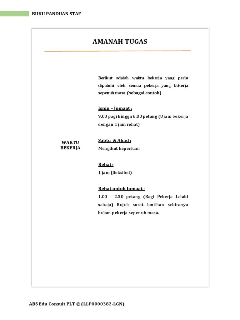 Contoh Kandungan Buku Panduan Staf PDF | PDF Contoh Kandungan Buku Panduan Staf PDF | PDF