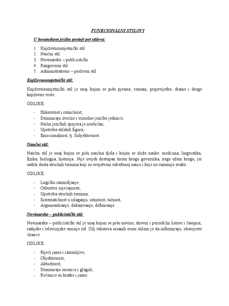 Funkcionalni Stilovi | PDF