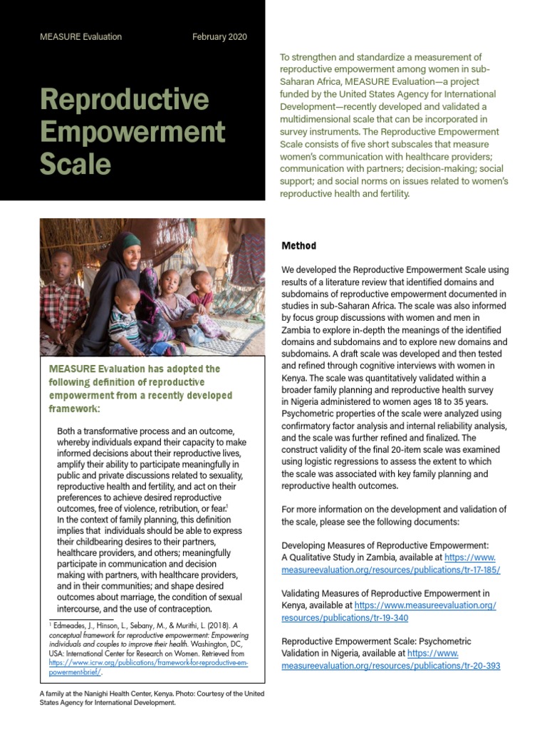 Reproductive Empowerment Scale Pdf Reproductive Health Empowerment