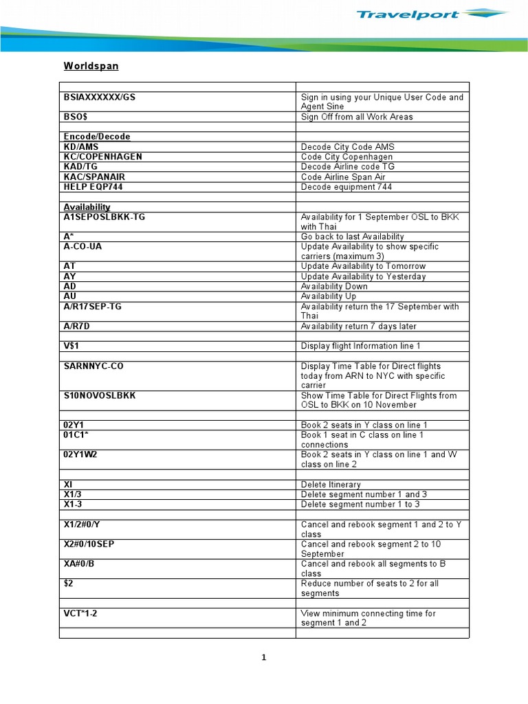 Worldspan Ref | PDF | Fare | Transport Companies