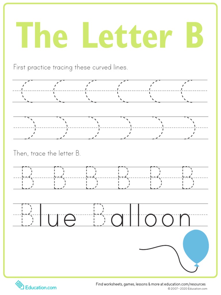 Practice Tracing B Prek | PDF