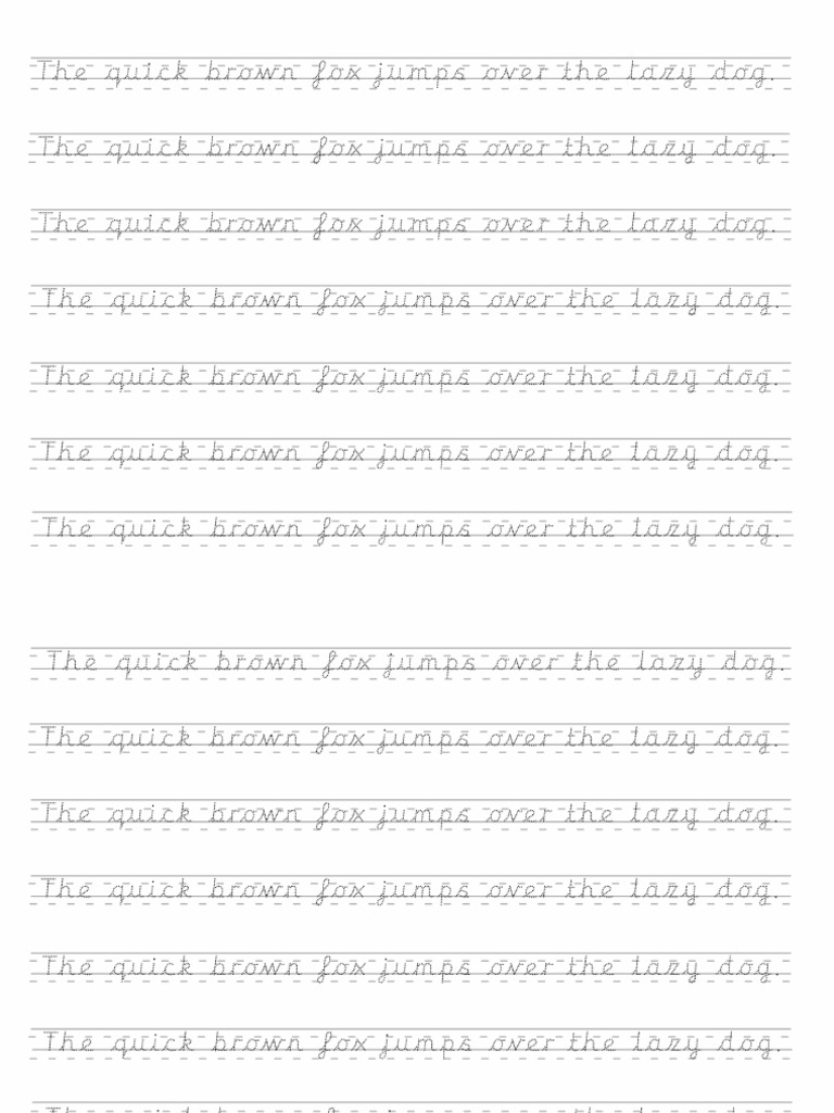 Handwriting Cursive Dotted 17 Thin Lines | PDF