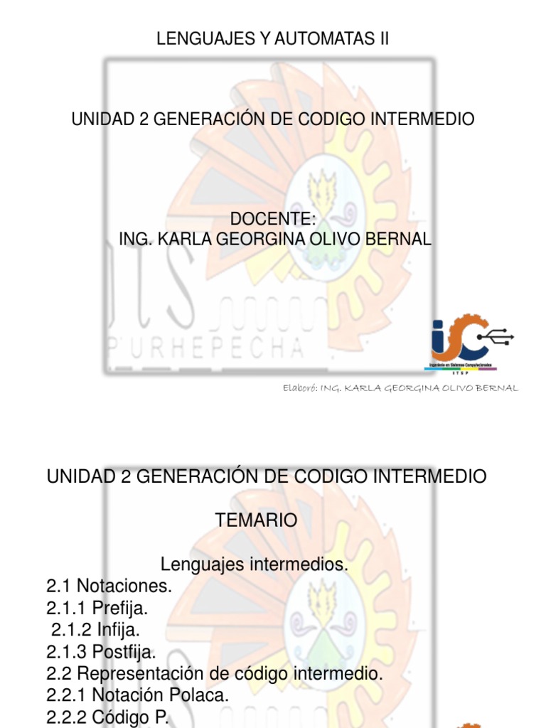 Generación de Codigo Intermedio | PDF | Lenguaje de programación ...