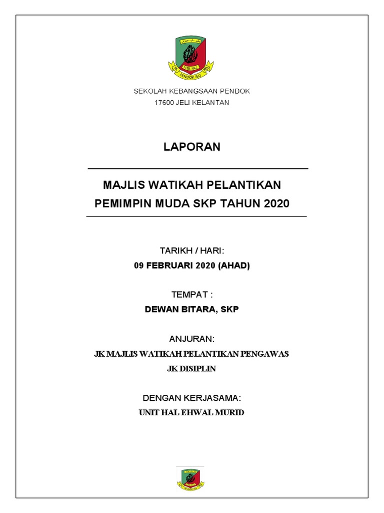 Laporan Watikah Pelantikan Pengawas 2020 | PDF
