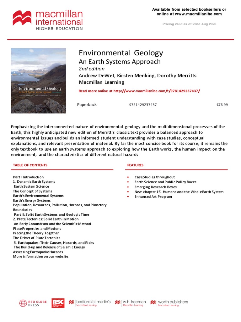 Environmental Geology: An Earth Systems Approach | PDF | Geology ...