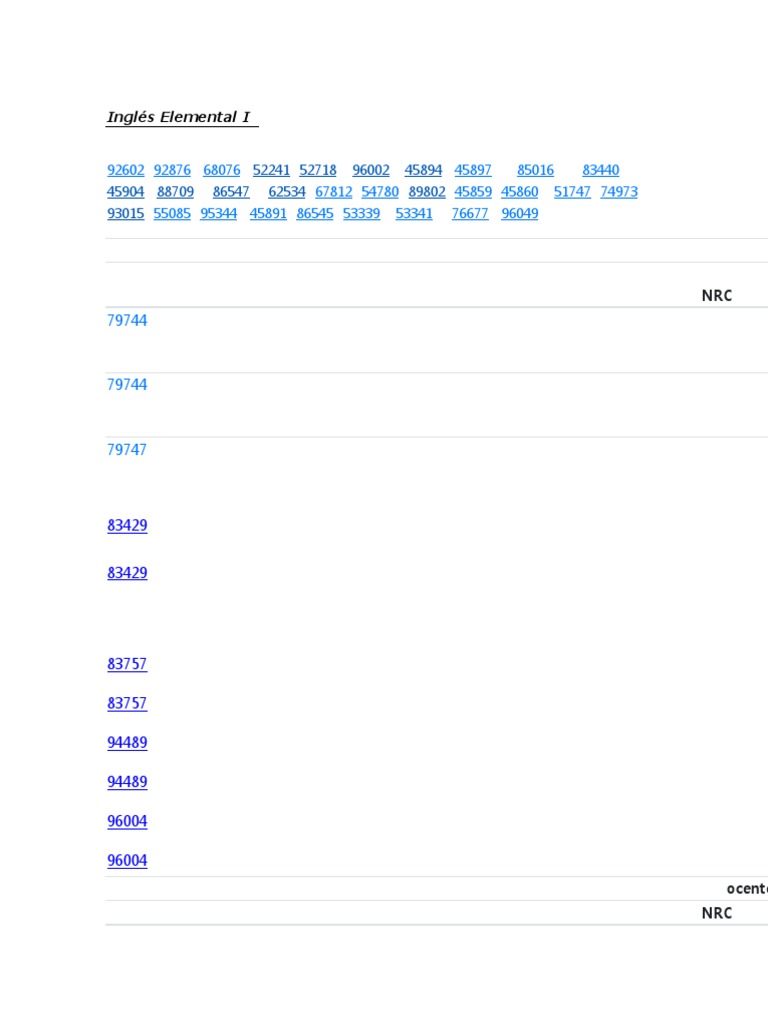 Inglés Elemental I | PDF