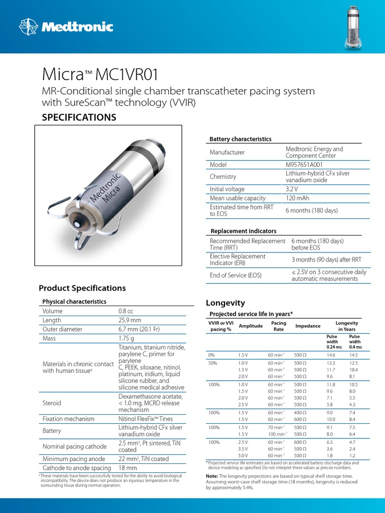 Micra MC1VR01 Spec | PDF | Electrical Impedance | Amplitude