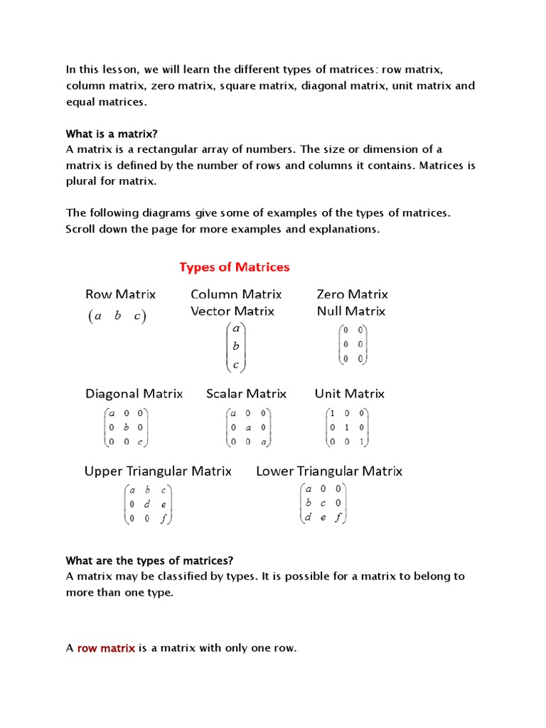 Math | PDF | Matrix (Mathematics) | Matrix Theory