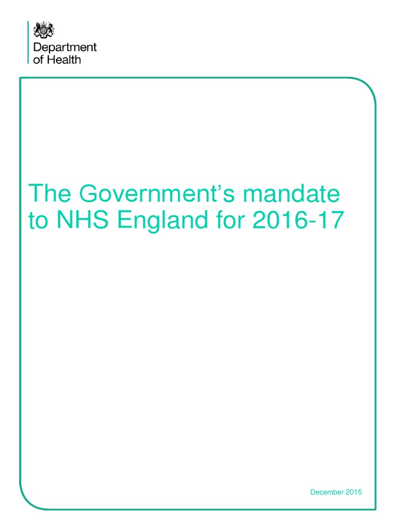 DOH 2016-17-govt-Mandate-to-NHS-England | PDF | National Health Service ...