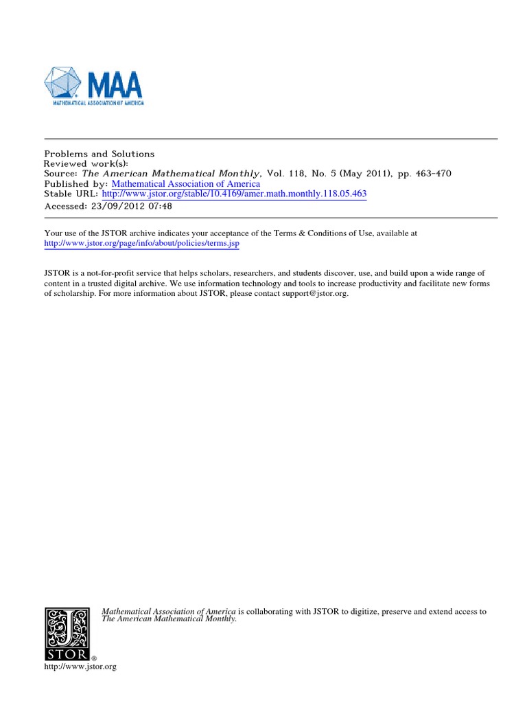 Mathematical Association of America | PDF | Triangle | Trigonometric ...