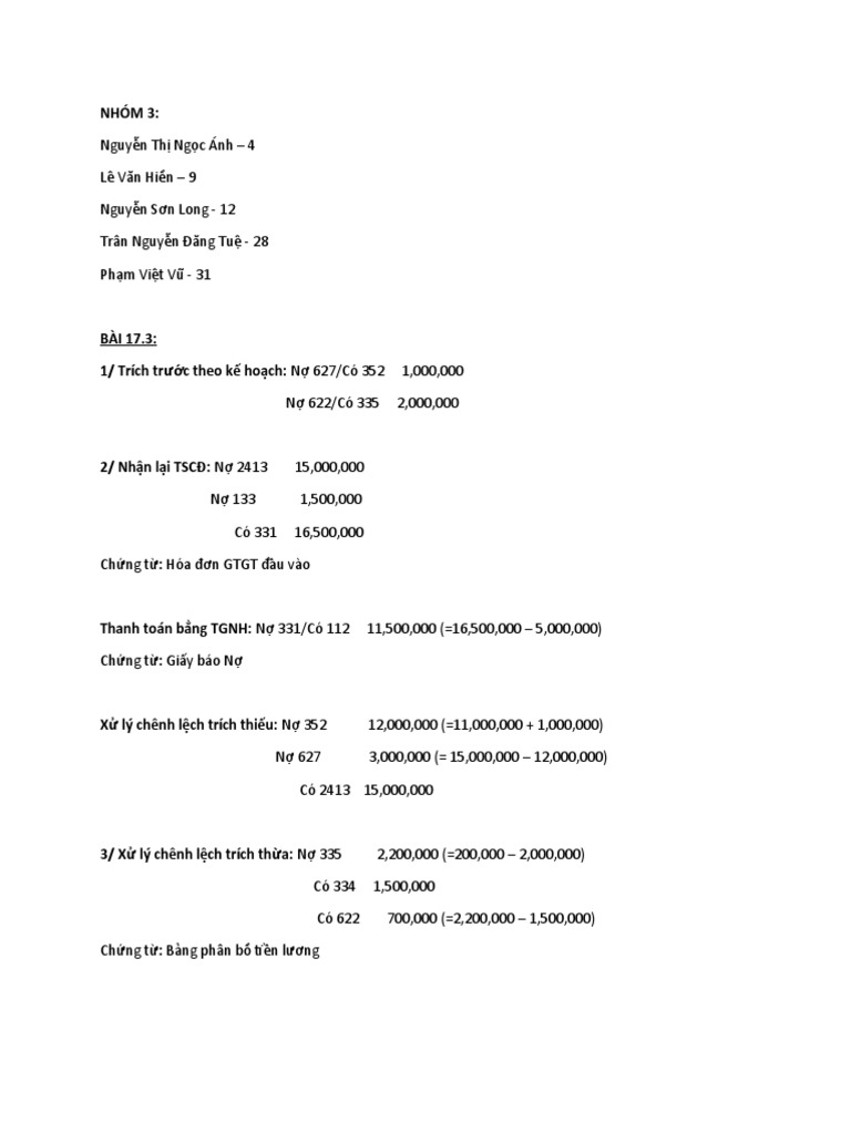 BT Chương 17 KTTC 3A | PDF