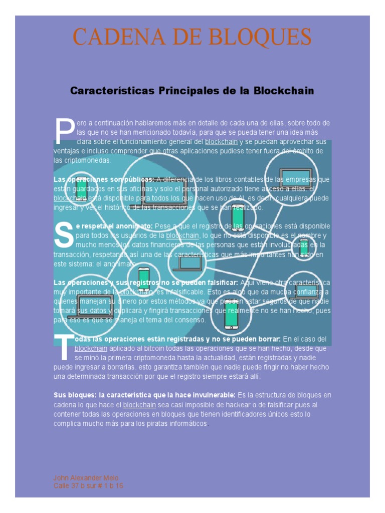 Características Principales de La Blockchain | PDF