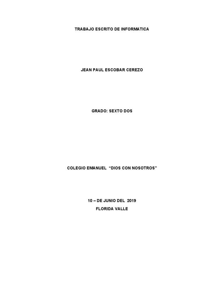 Trabajo Escrito de Informática | PDF | Interfaces gráficas de usuario ...