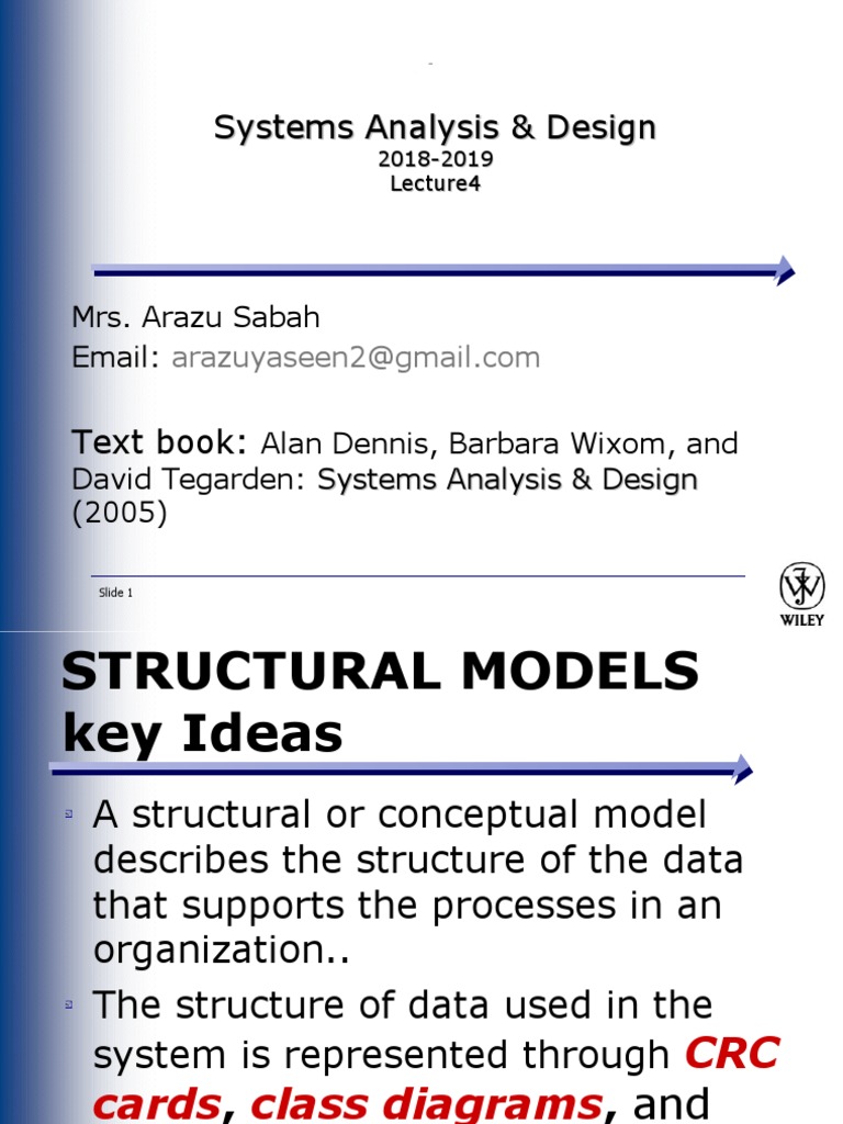 System Analysis And Design Lecture 4 Pdf Class Computer Programming Object Computer