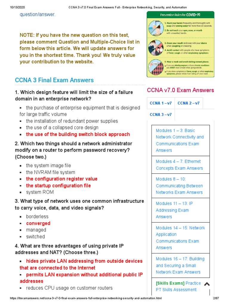 CCNA 3 Final Exam Answers | PDF | Computer Network | Virtual Private ...