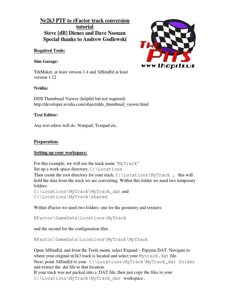 Thepits n2003 2 RF Track Conversion v1.1 | PDF | Computer File | Software