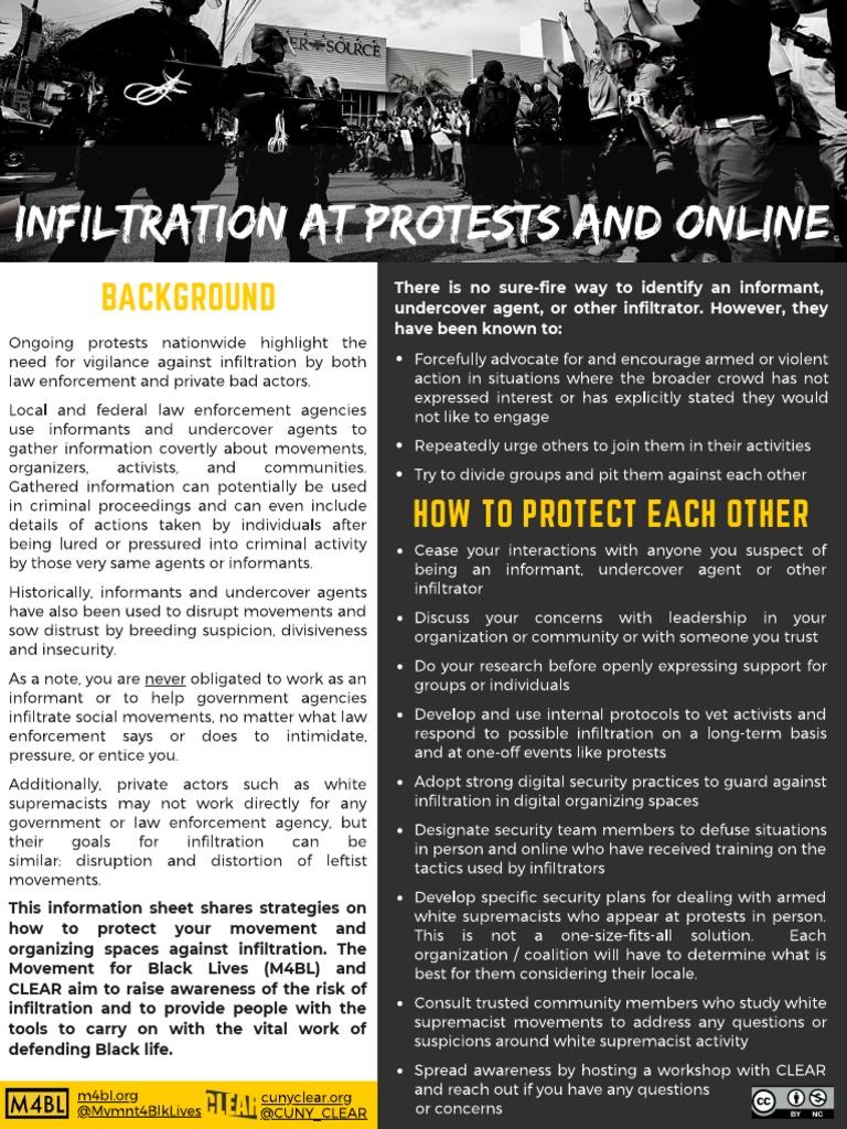 2020-6-3 - Infiltration Disinfo Info Sheets - M4BL CLEAR - FINAL | PDF