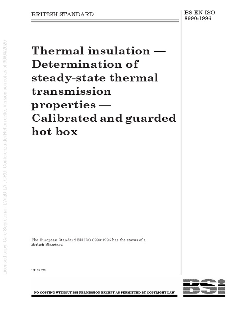 BS En Iso 8990-1996 (2020-04-30 03-31-28 PM) PDF Heat, 44% OFF