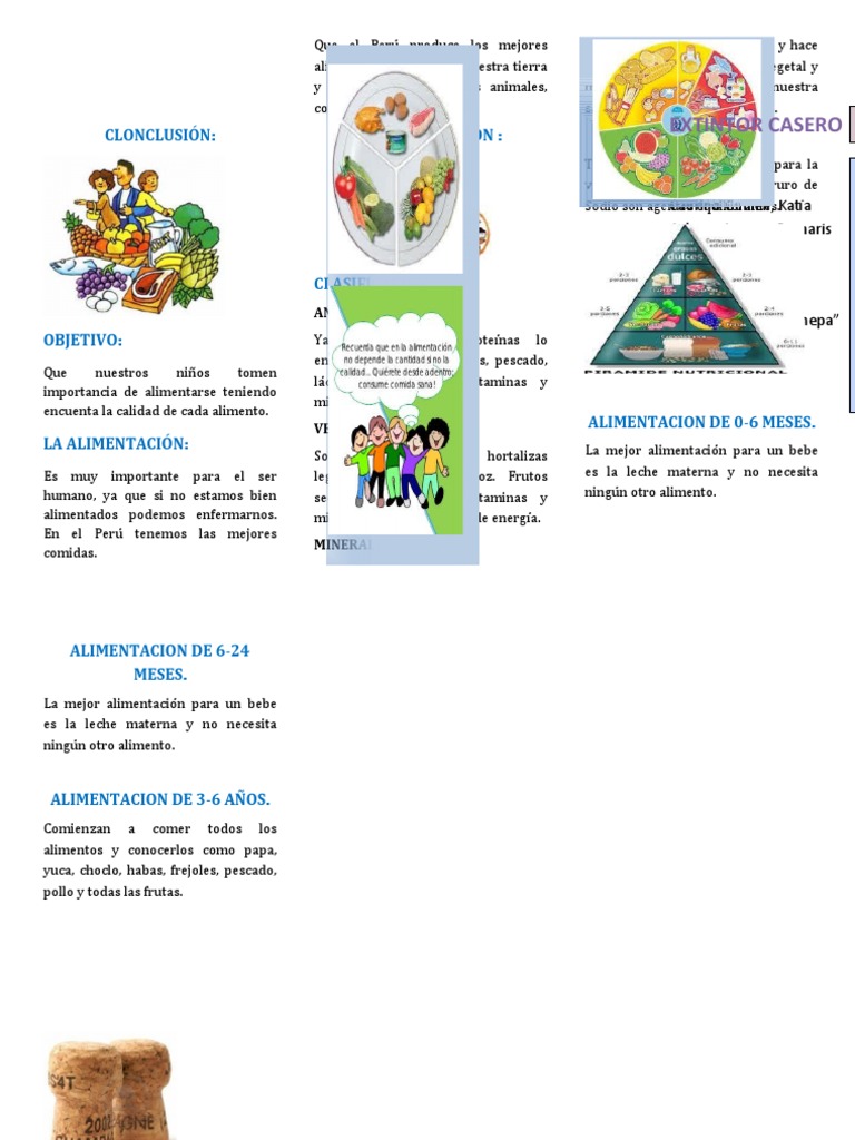 Alimentacion Triptico | PDF | Vegetales | Alimentos