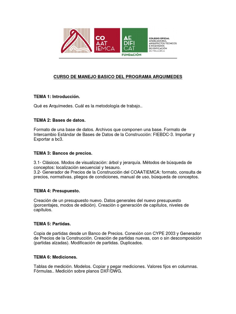 Curso de Manejo Basico Del Programa Arquimedes | PDF | Bases de datos ... Curso de Manejo Basico Del Programa Arquimedes | PDF | Bases de datos ...