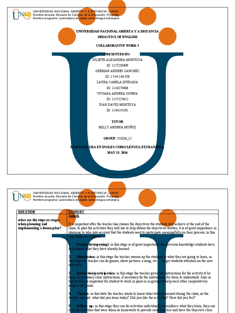 COLLABORATIVE WORK 3 - Group 12 | PDF | Curriculum | Lesson Plan