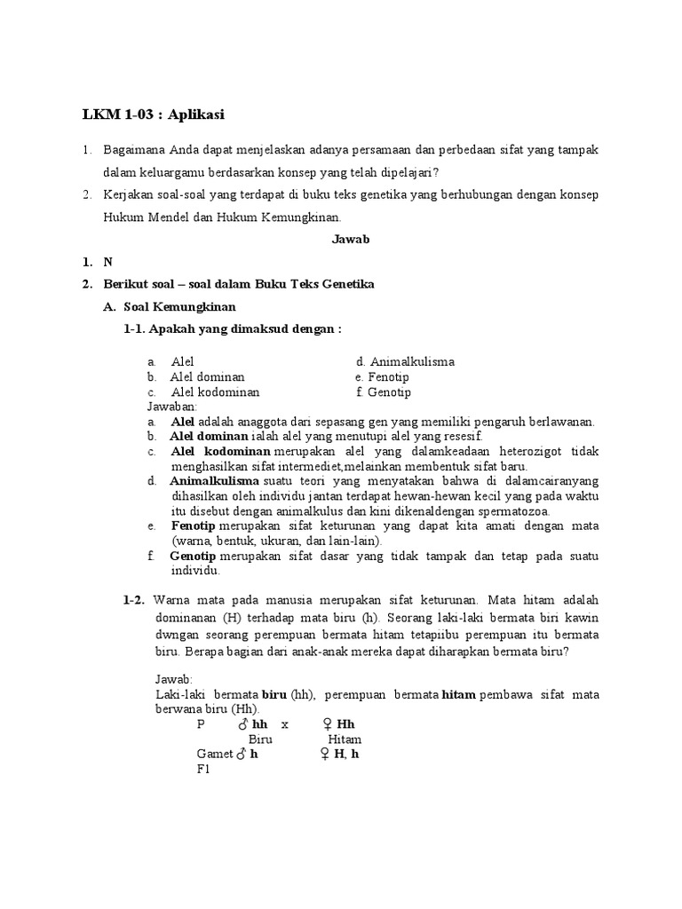 LKM 1-03 Genetika | PDF